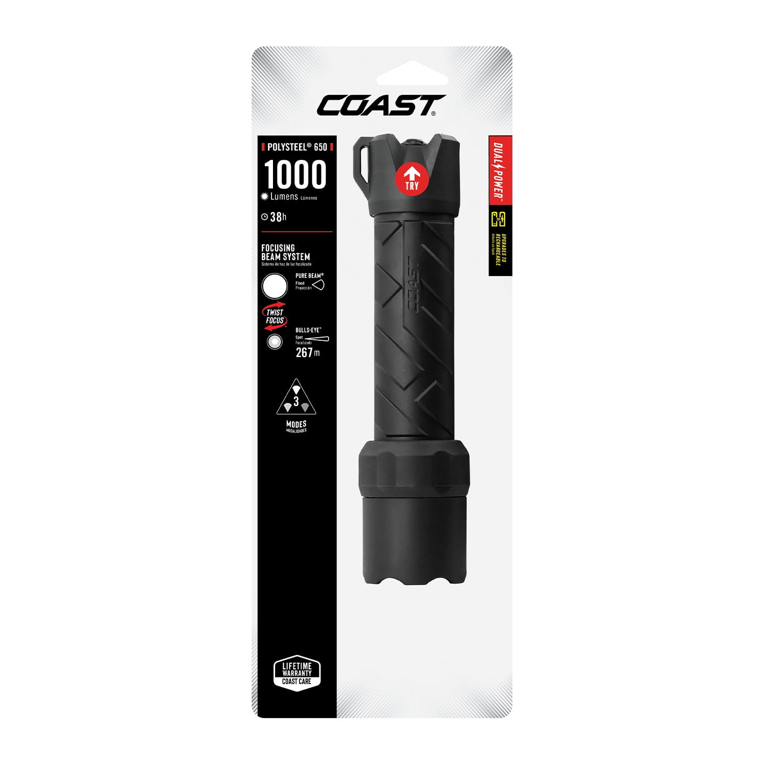 COAST Polysteel 650 Storm Proof Crush Proof Drop Proof 740 Lumen Twist ...