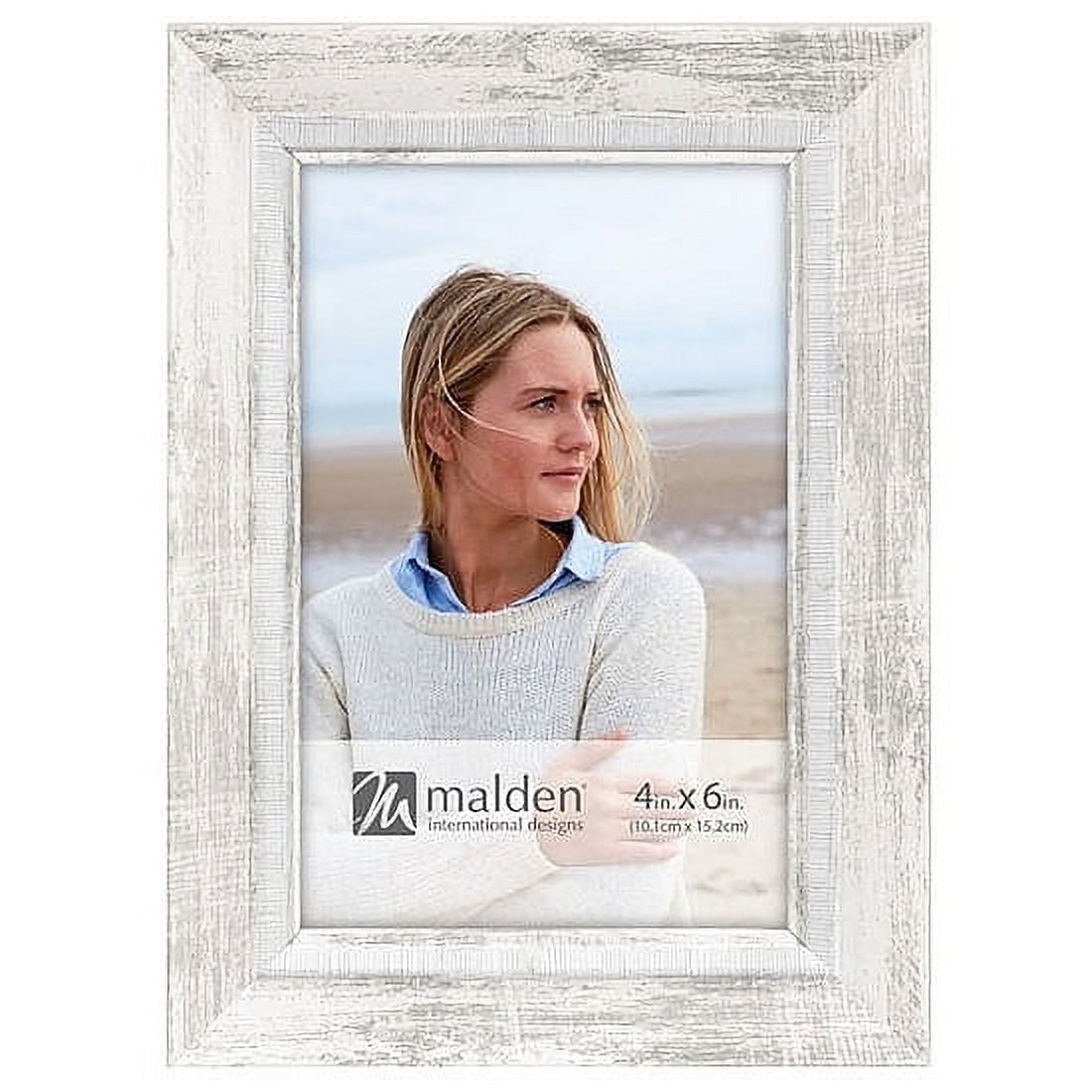 COASTAL WHITE WASH w INNER WHITE BORDER 4x6 frame - 4x6 - Walmart.com