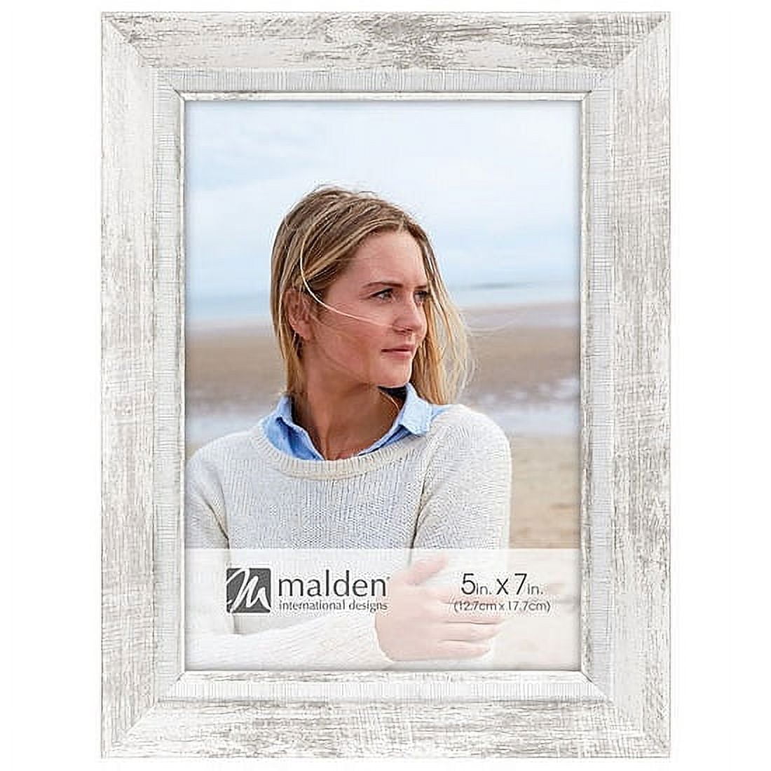COASTAL WHITE WASH w INNER WHITE BORDER frame by Malden - 5x7 - Walmart.com