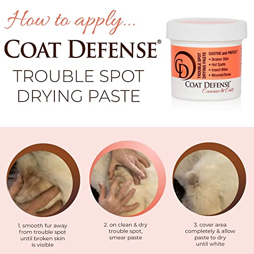 COAT DEFENSE Trouble Spot Drying Paste - Made in USA - 5 Oz Dog & Cat ...