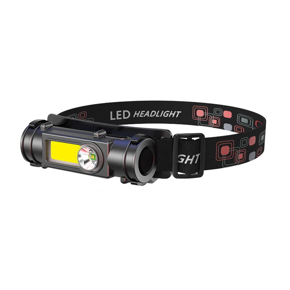 COB LED Headlamp USB Rechargeable Flashlight Mini Headlight Torch head ...