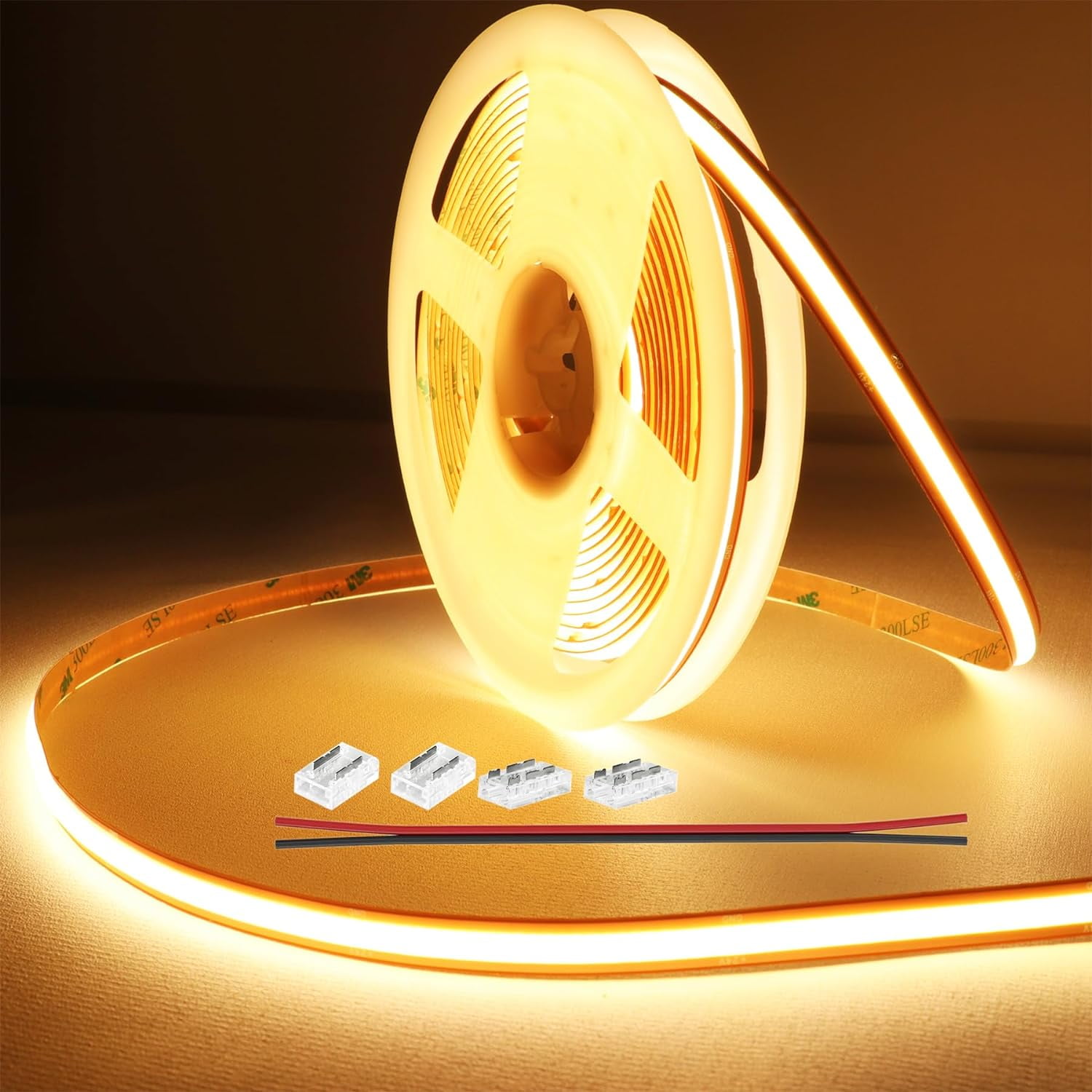 COB LED Strip Light DC24V 8mm 3000K 2640LEDs COB Warm White LED Lights ...