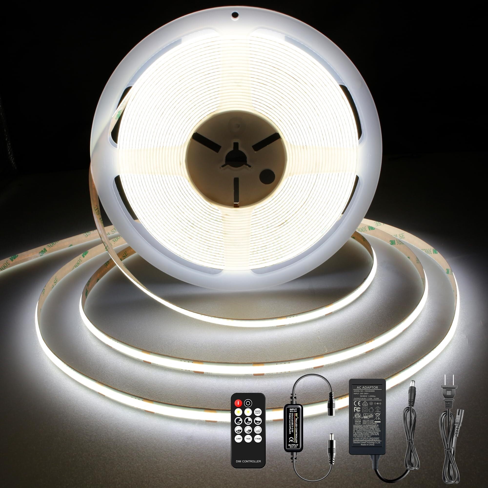 COB LED Strip Light,LED Strip Light,3M/9.84ft,Touch Dimmable LED Strip ...