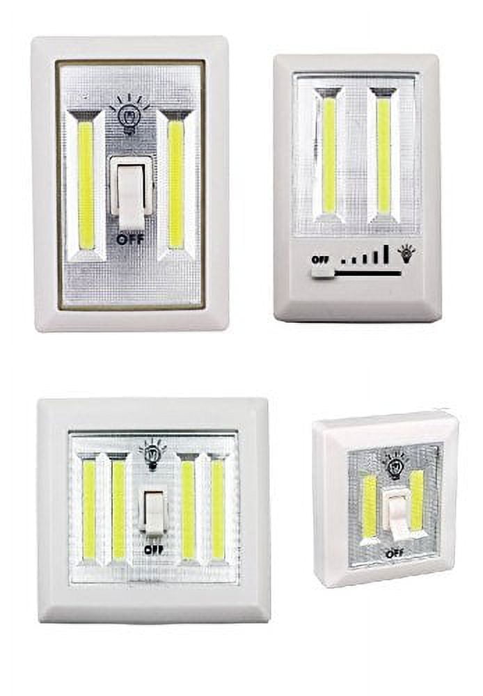 COB LED WIRELESS NIGHT SWITCHES 4 PACK ASSORTMENT- DUAL, DIMMER, MINI ...