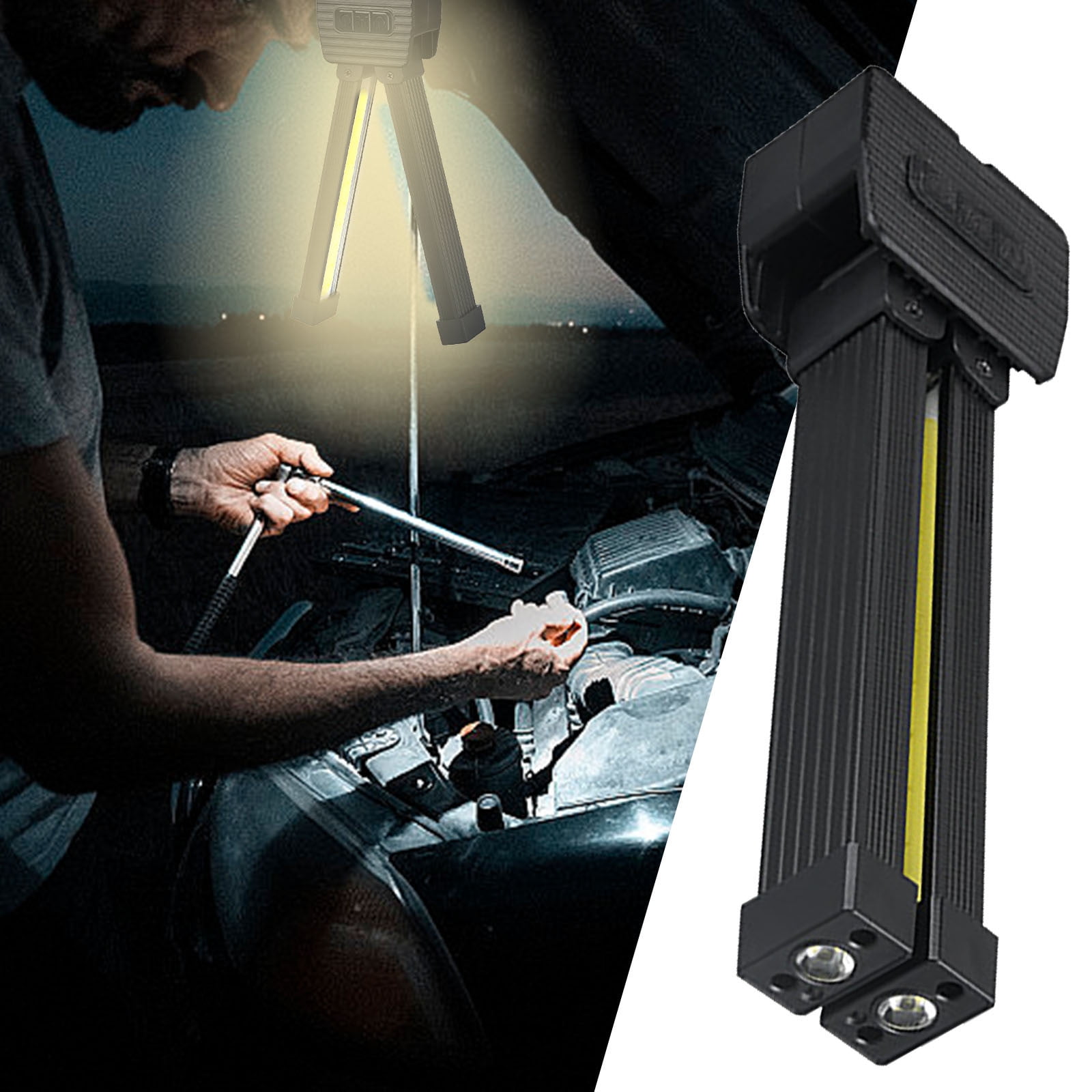 COB LED Work Light | 7 Adjustable Brightness Modes | 180° Swivel Head | Magnetic Base & Hanging ...