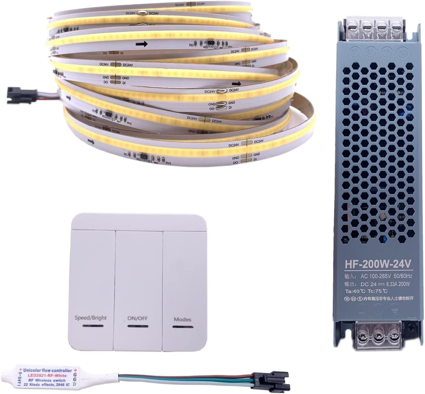 COB Running Water Flowing LED Strip Light WS2811 24V Horse Race ...