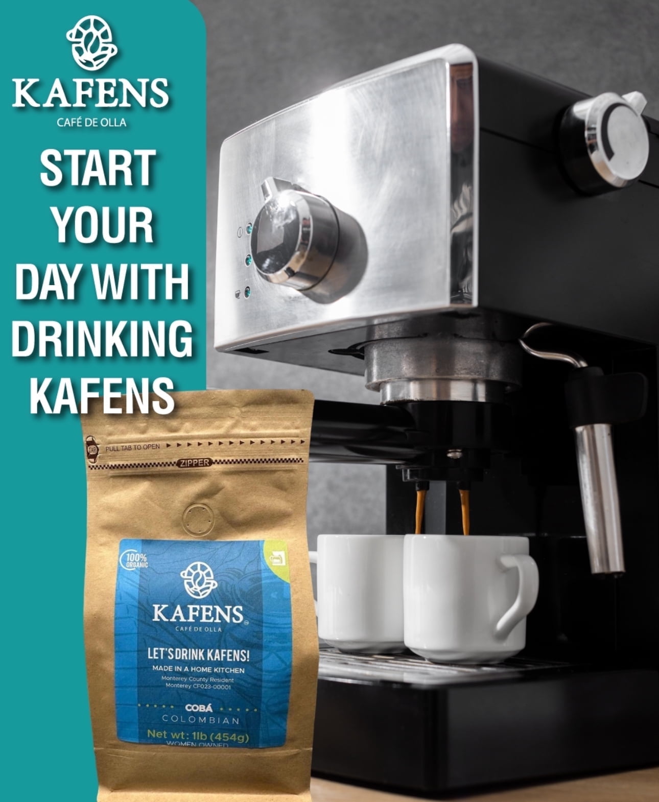 COBA: Cafe De Olla, 100% Organic ingredients, Columbian Medium Roast ...