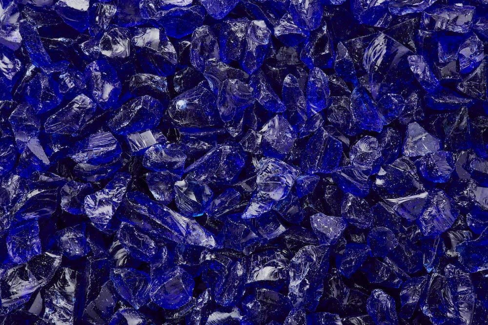 COBALT BLUE Multi Purpose Premium Decor & Fire Glass Rock 2-pound 1/4 ...