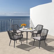 Better Homes & Gardens Tarren 5-Piece Outdoor Dining Set, Black ...