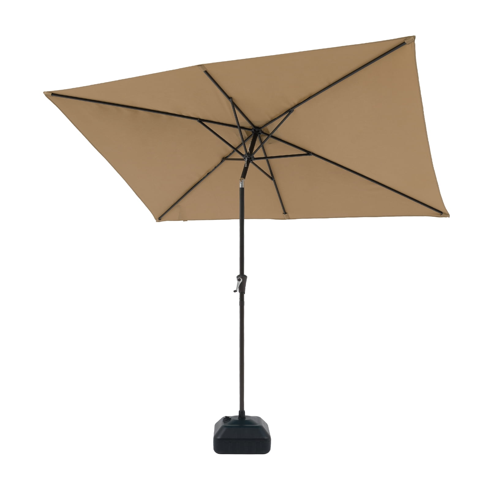COBANA Outdoor 6.5 x 10 ft Rectangular Patio Umbrella with Crank, Base ...