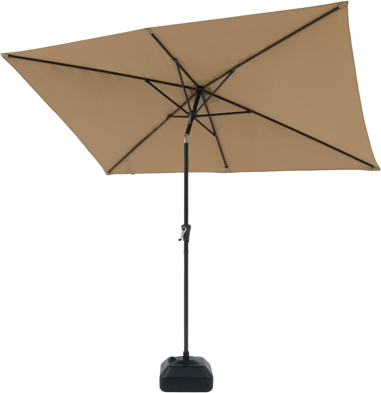 COBANA 6.5 x 10 ft Rectangular Patio Umbrella with Base, Outdoor Table ...