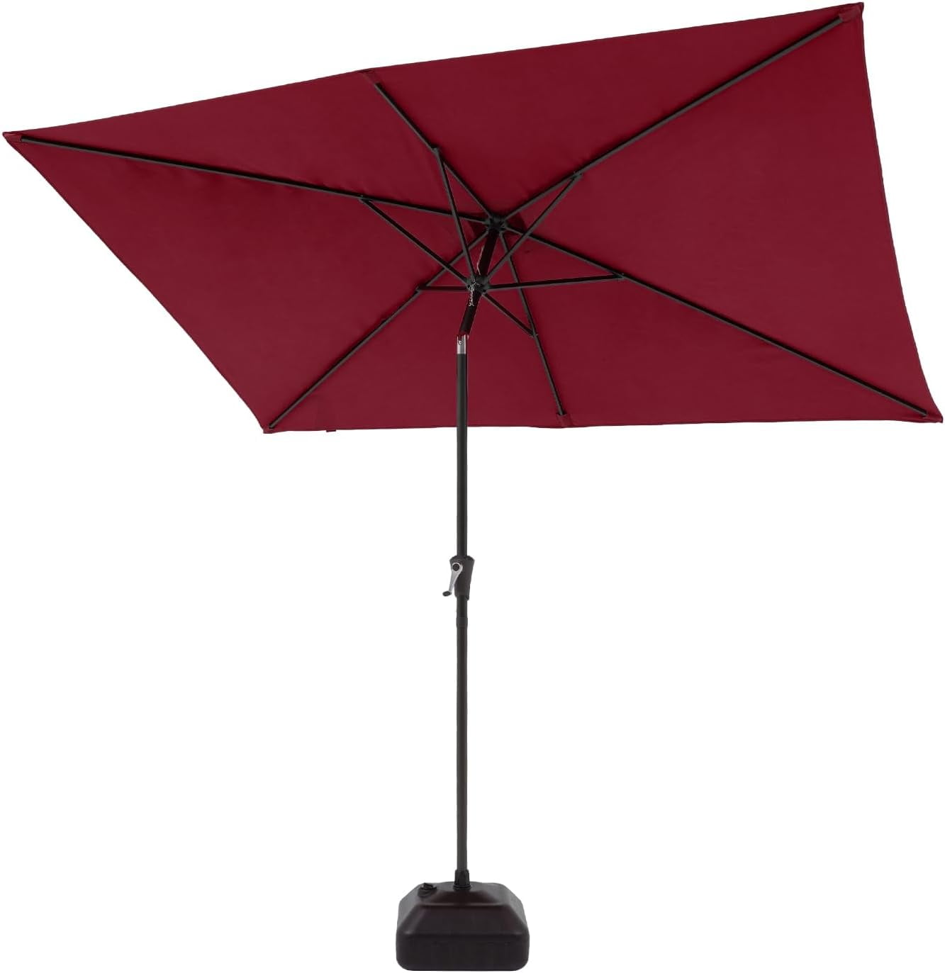COBANA 6.5 x 10 ft Rectangular Patio Umbrella with Base, Outdoor Table ...