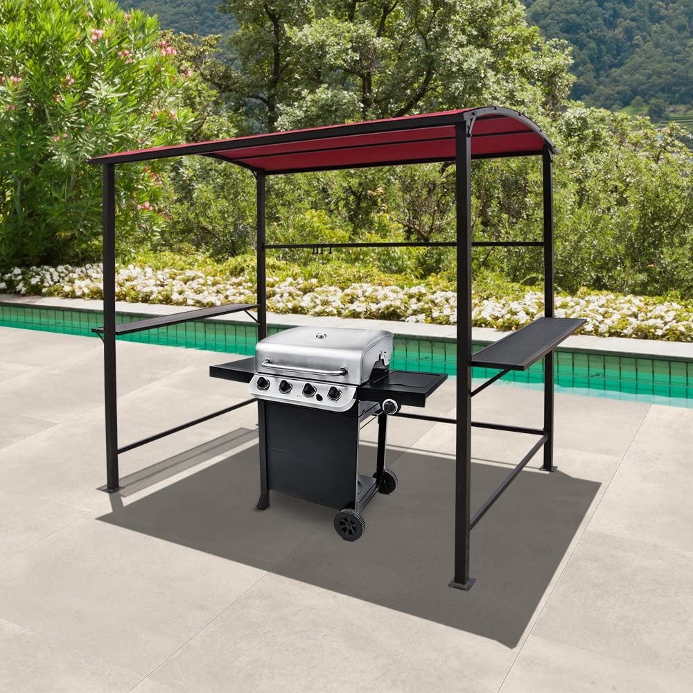 COBANA Outdoor Cooking Shelter, 8'x4.6' Patio BBQ Grill Gazebo with ...