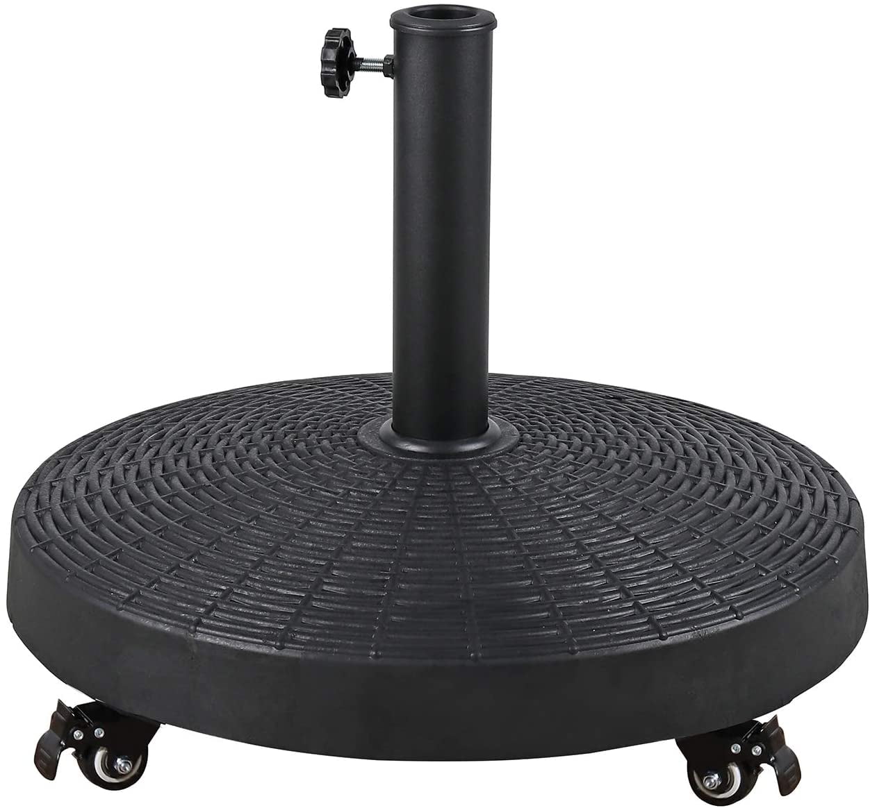 COBANA Patio Umbrella Base, Heavy-Duty Stand Resin Weights with Wheels ...