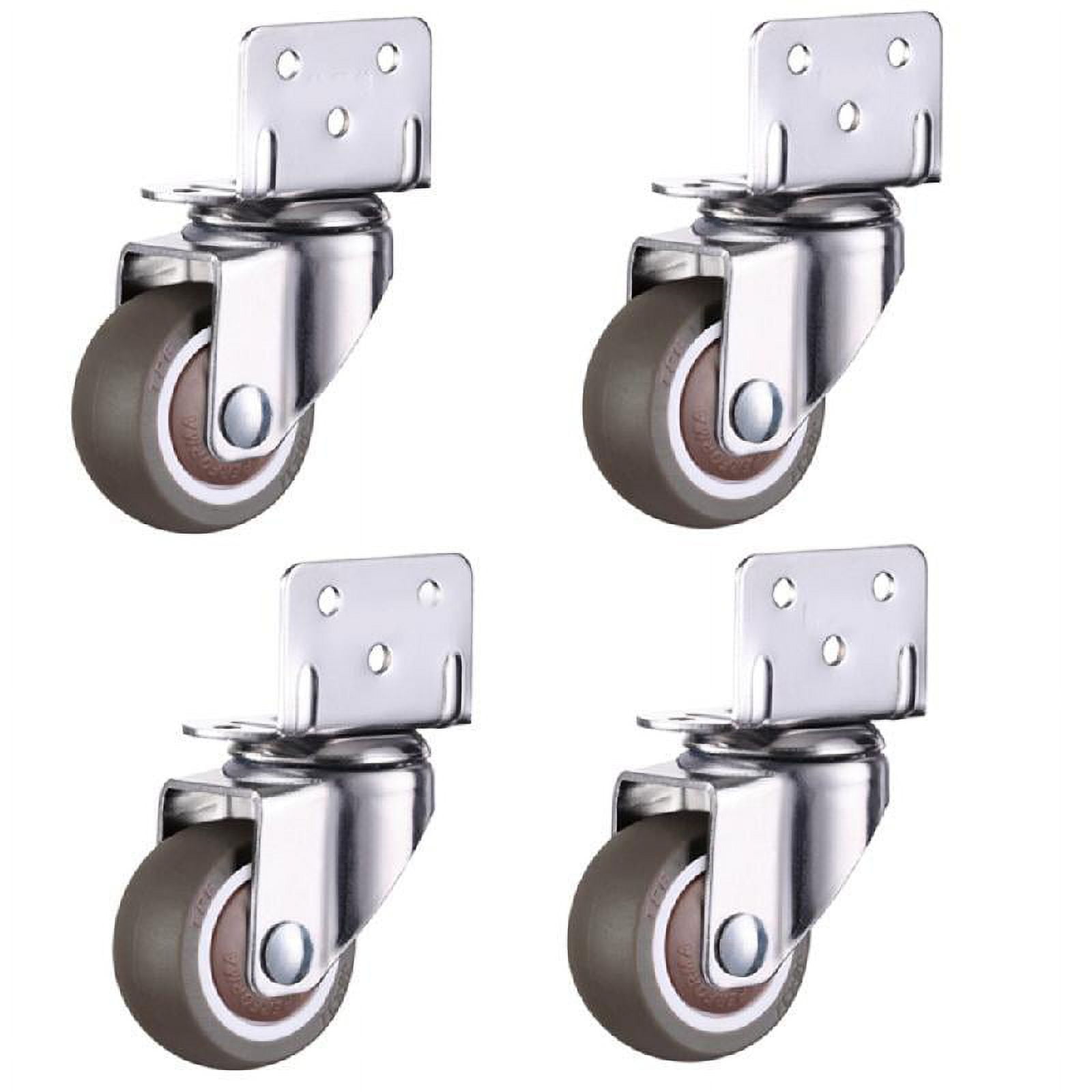 COBBEKO 4 Pack L-Shaped Side Mount Casters with Brake 1/1.25/1.5/2 inch ...