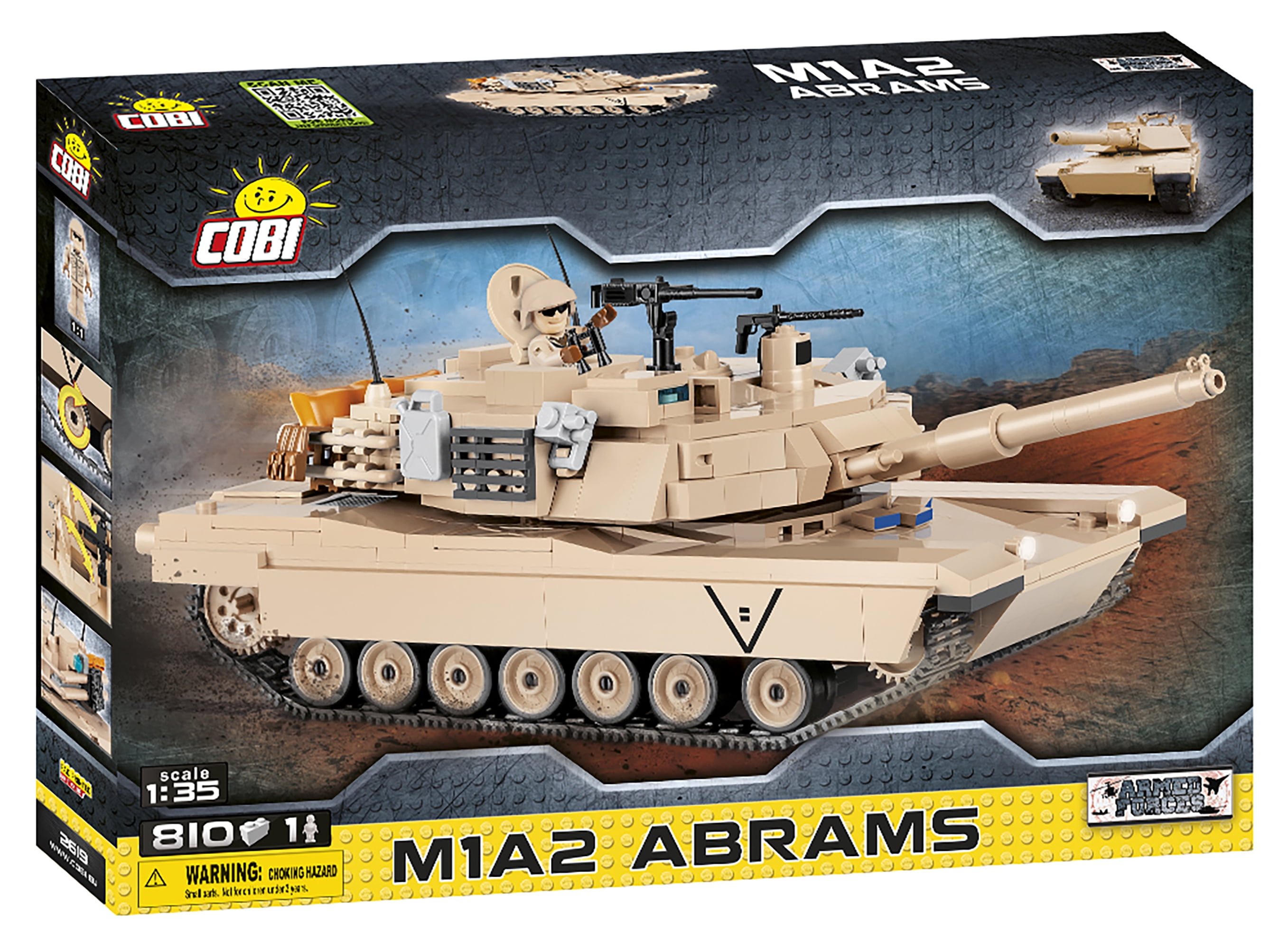 COBI Abrams M1A2 802 Piece Construction Blocks Building Kit, Scale 1:35 ...