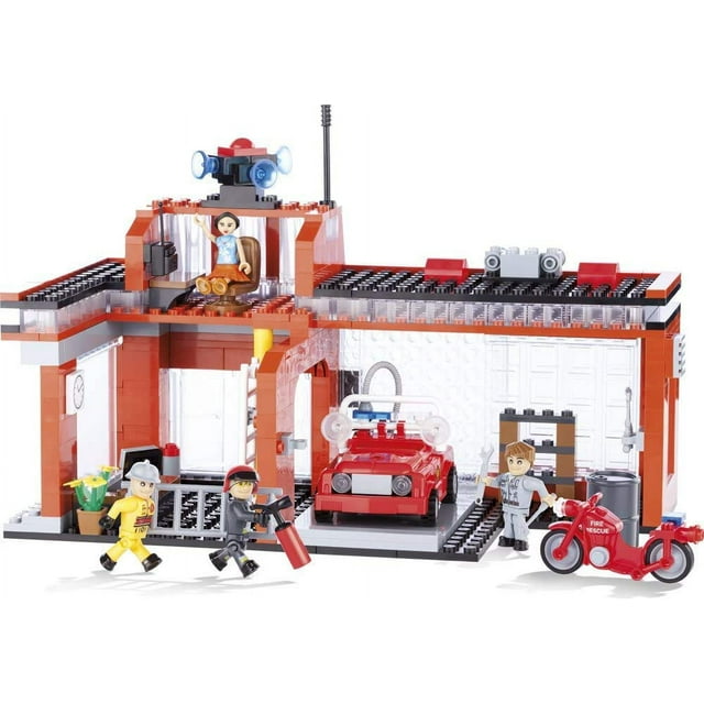 COBI Action Town Fire Station - Building Block Firefighter Play Set ...