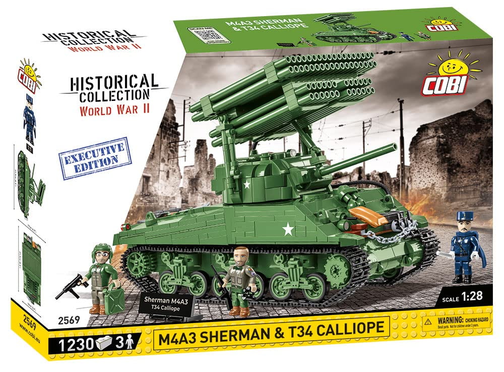COBI-2569 COBI 1165 PCS HC WWII /2569/ M4A3 SHERMAN W/T34 CALLI ...