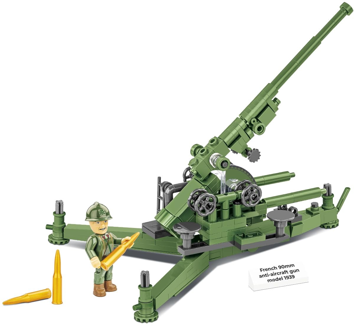 COBI WWII Canon de 90mm Model 1939 Anti-Aircraft Gun Model | World War ...