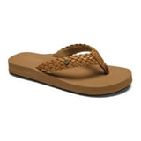 COBIAN Adult Female Braided Bounce Flip Flop Sandals, Color: Chestnut ...