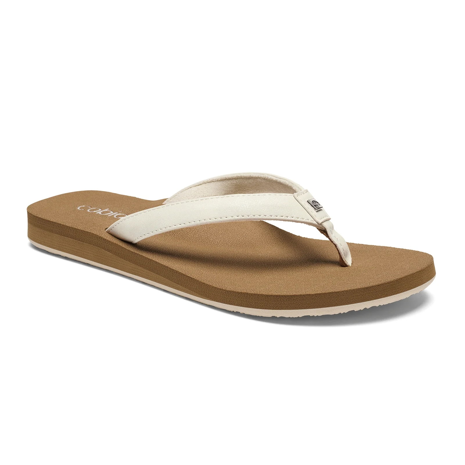 COBIAN Adult Female Skinny Bounce 2 Flip Flops, Color: Cream, Size: 07 ...