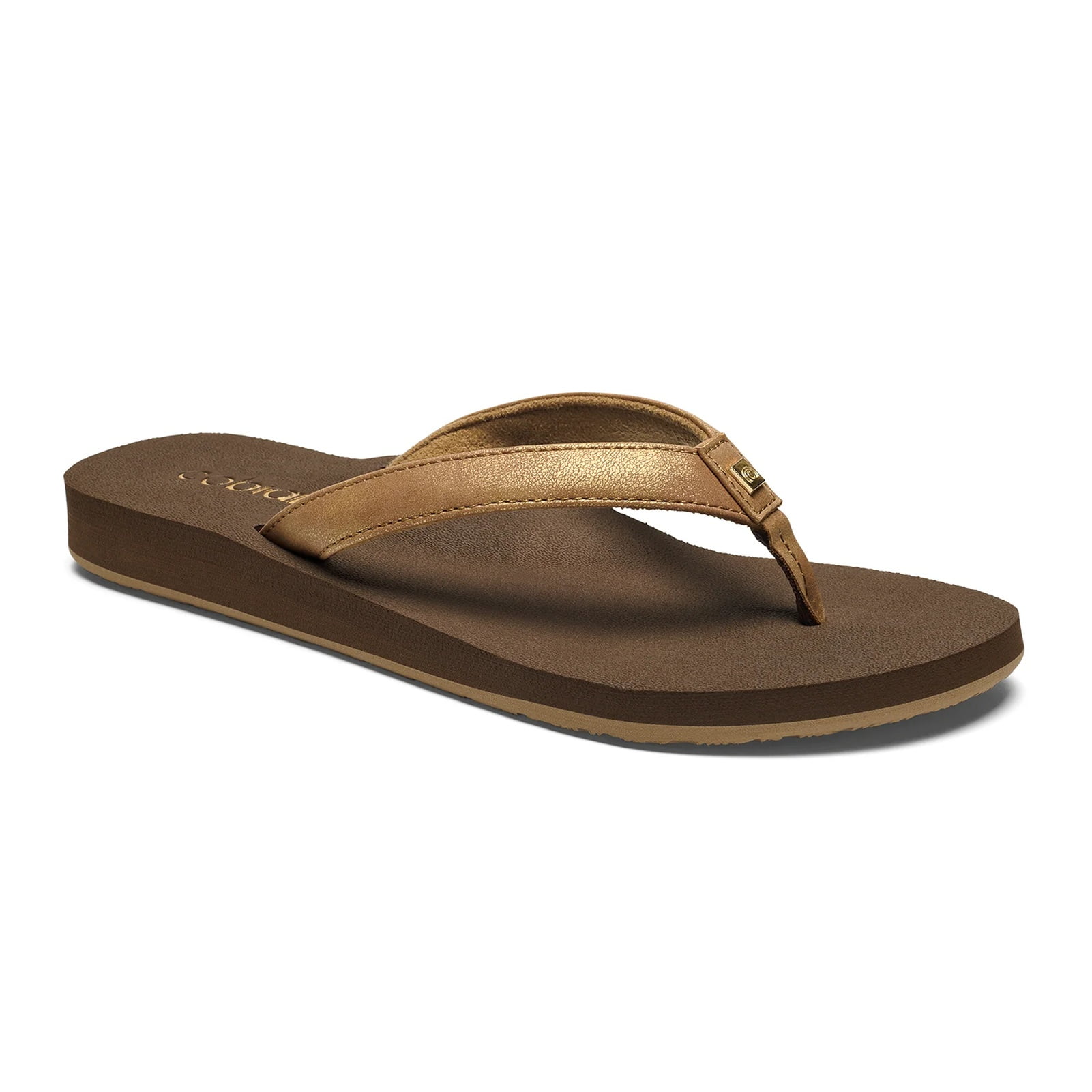 COBIAN Adult Female Skinny Bounce 2 Flip Flops, Color: Tan, Size: 11 ...
