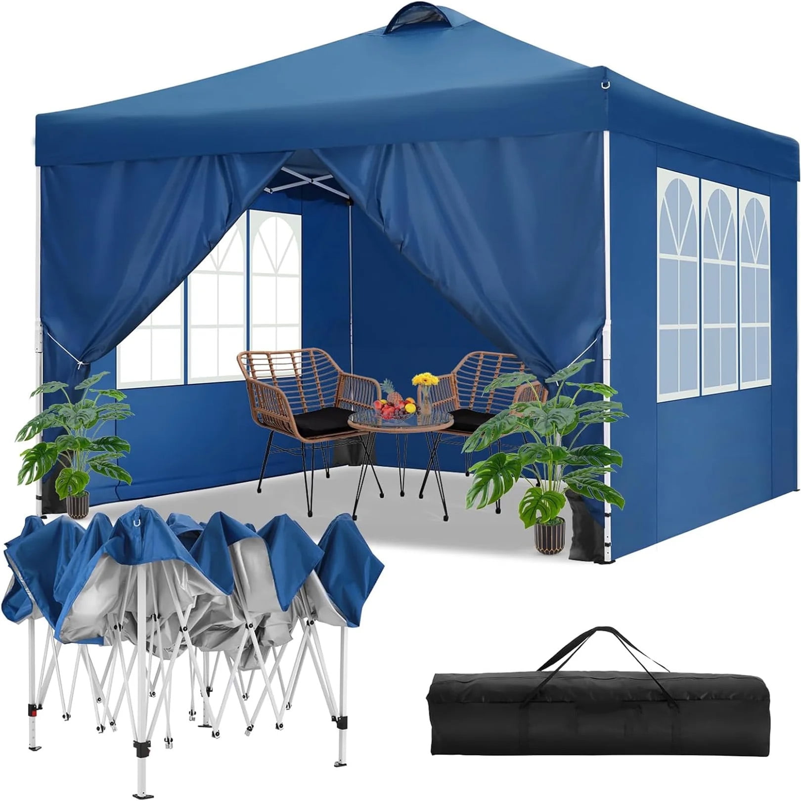 Free Shipping! COBIZI 10x10 EZ Pop Up Canopy Tent with Sidewalls,Party ...