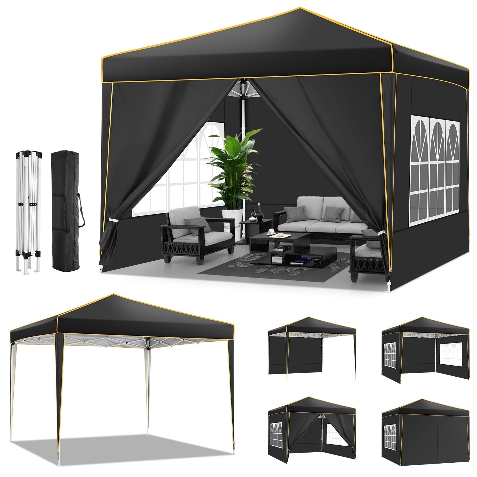 COBIZI 10x10 Pop up Canopy, Easy up Gazebos, Ez up Canopy with Church ...