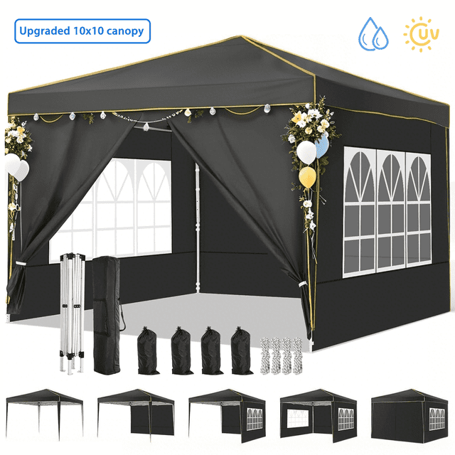 COBIZI 10x10 Outdoor Foldable Pop Up Tent, Waterproof Gazebo with UPF ...