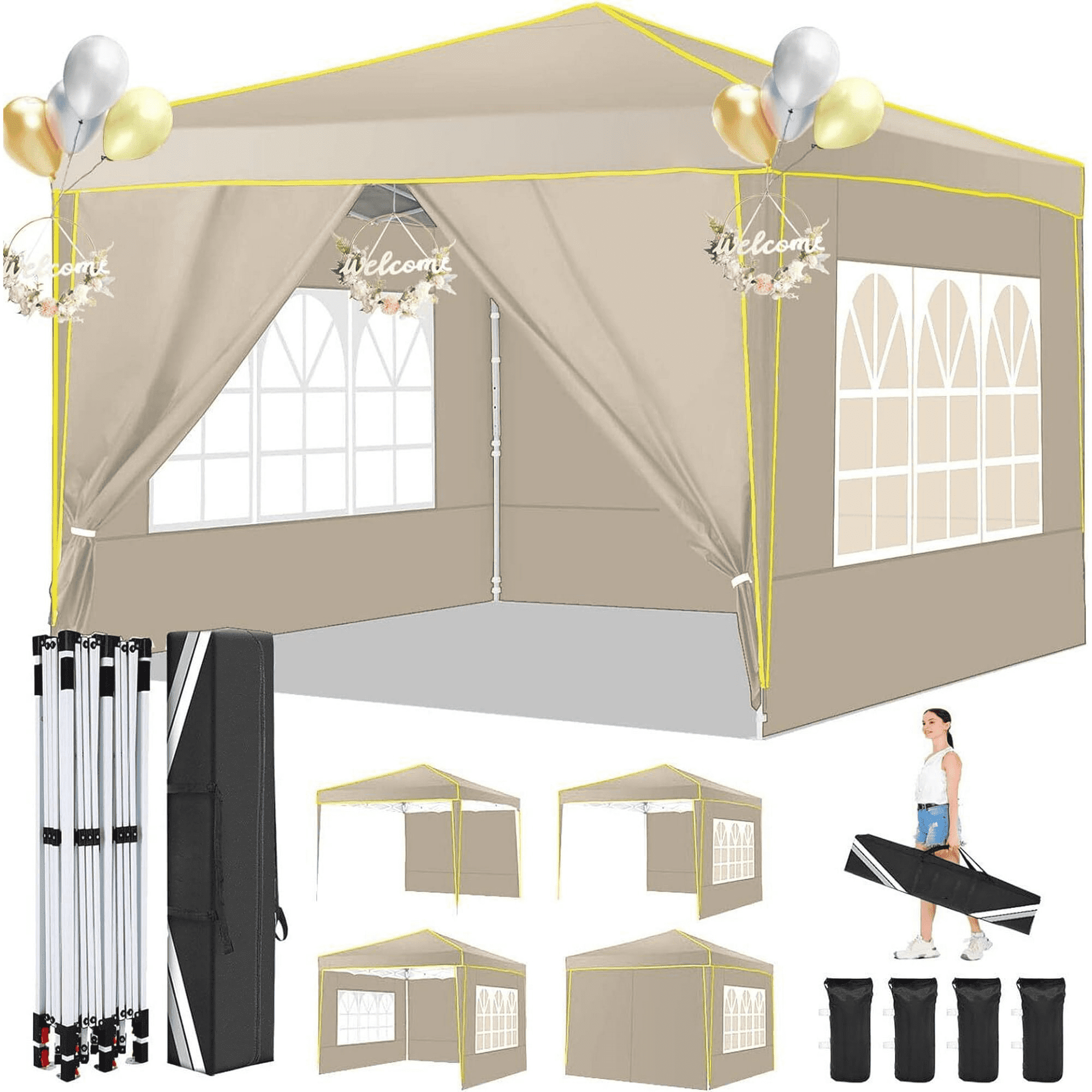 COBIZI 10x10 Pop up Tent,Easy Pop up Tent Gazebo,Portable Ez up Canopy ...