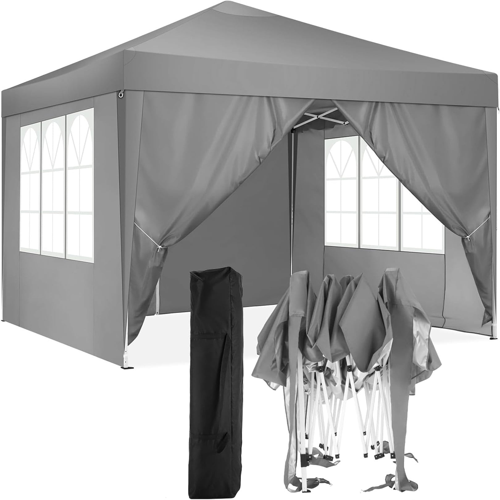 COBIZI 10x10 Quick Pop-up Canopy, Waterproof with 4 Sidewalls, Instant ...