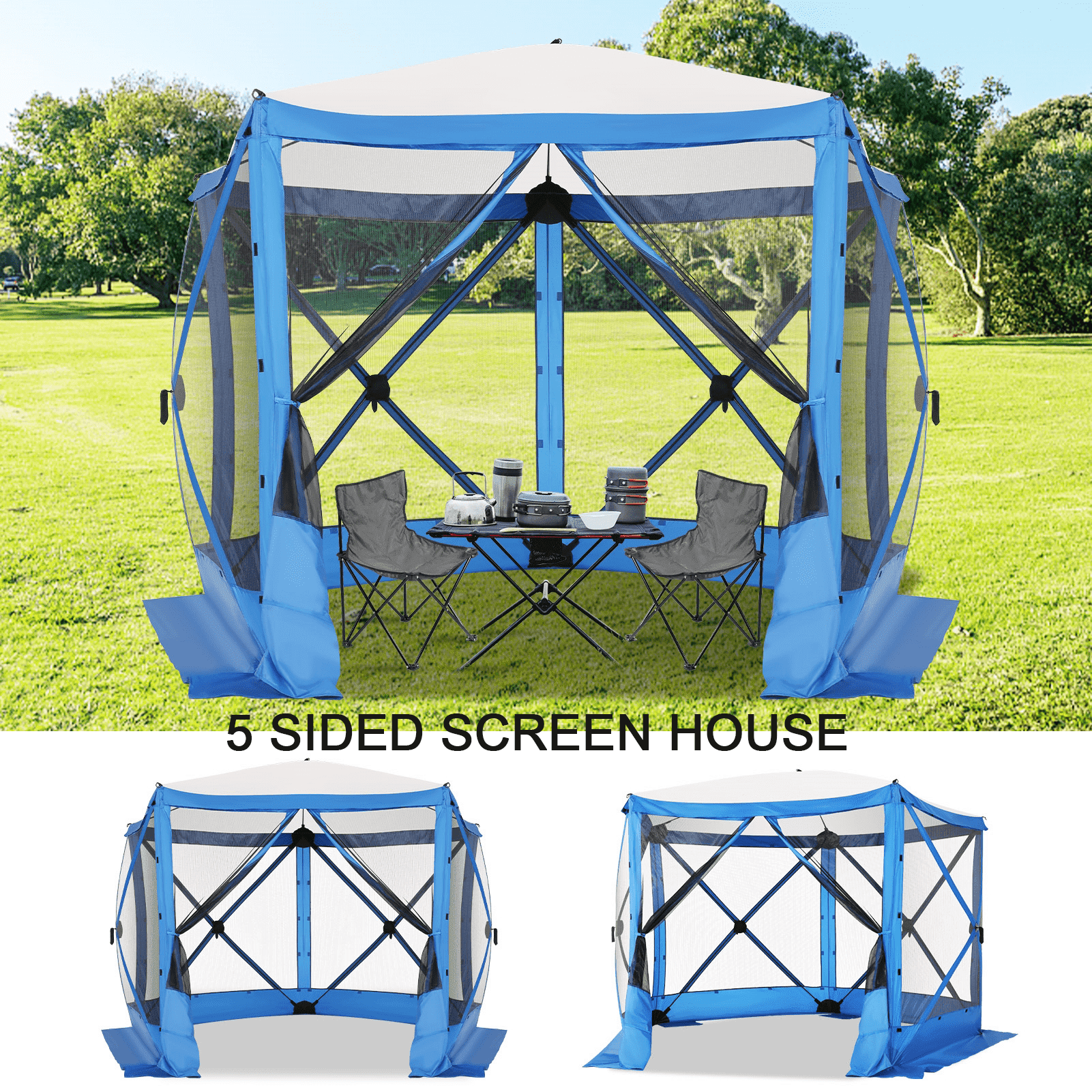 COBIZI 10x10ft Pop up Gazebo Screen House Tent for Camping, Pop-up ...