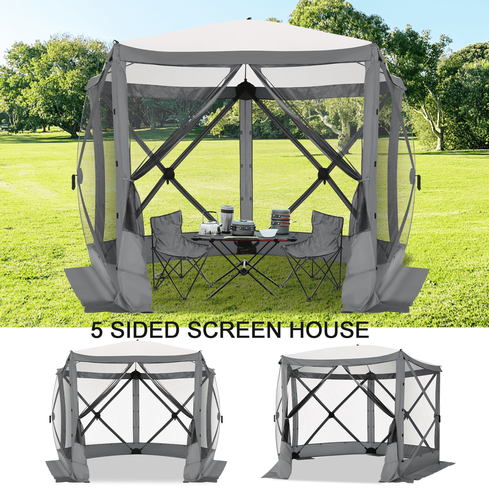 COBIZI 10x10ft Pop up Gazebo Screen House Tent for Camping, Pop-up ...