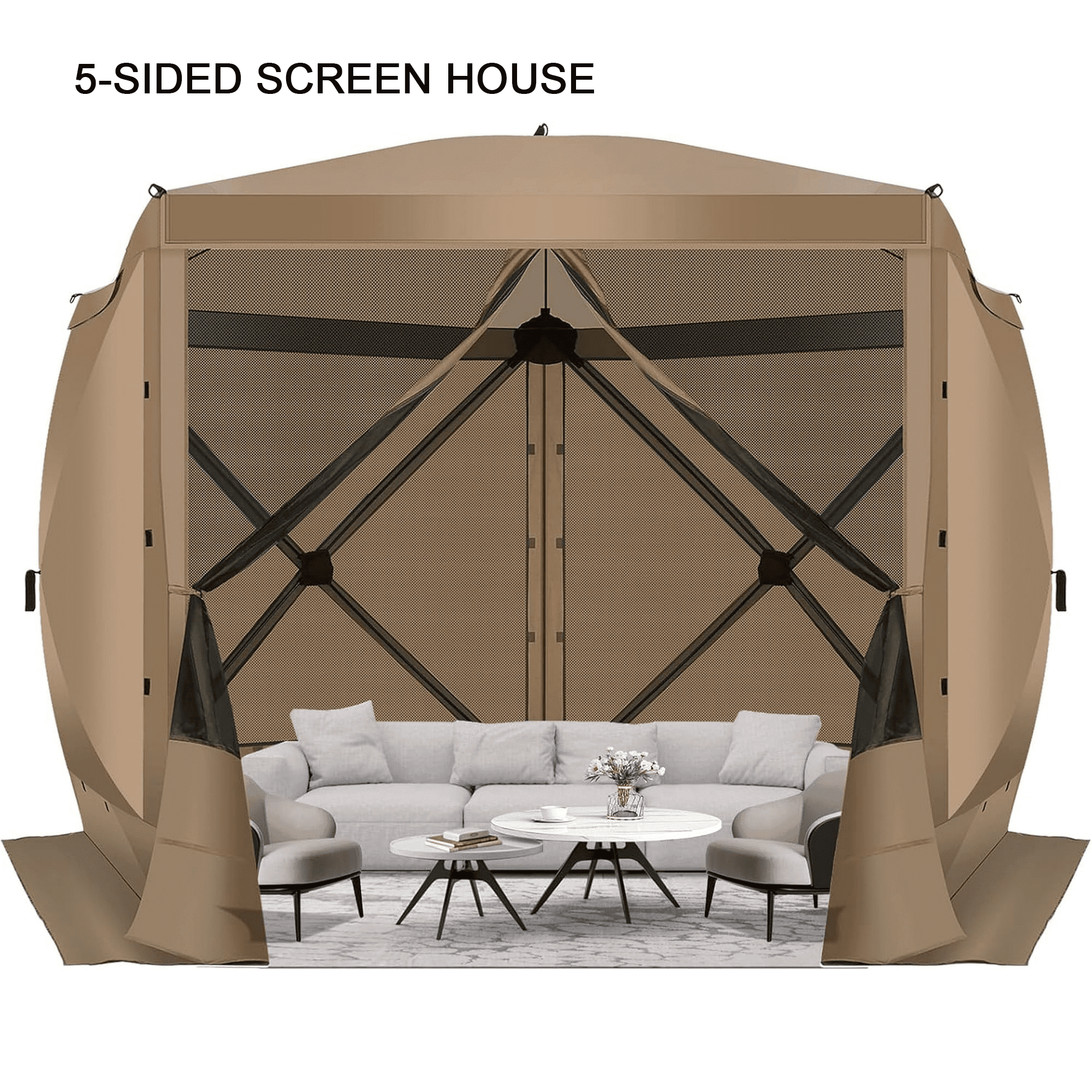COBIZI 10x10ft Pop up Gazebo Screen Tent Screen House for Camping,5 ...