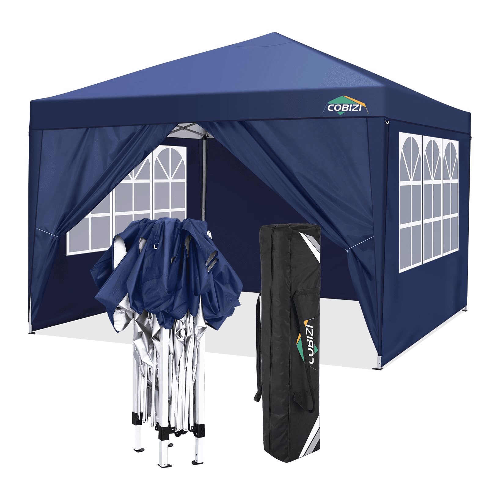HOTEEL 10x10ft Popup Canopy Waterproof Canopy with 4 Sidewalls Outdoor ...