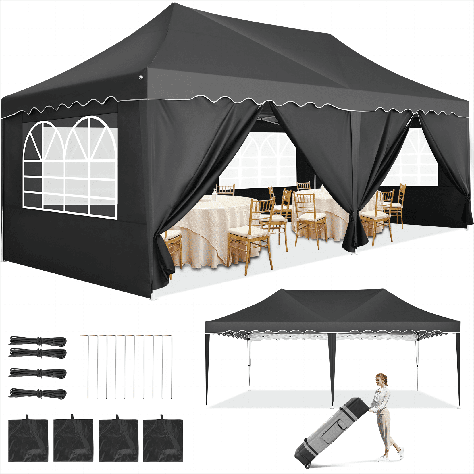 COBIZI 10x20 Party Tent Canopy Tent with 6 Sidewalls, UPF 50 ...