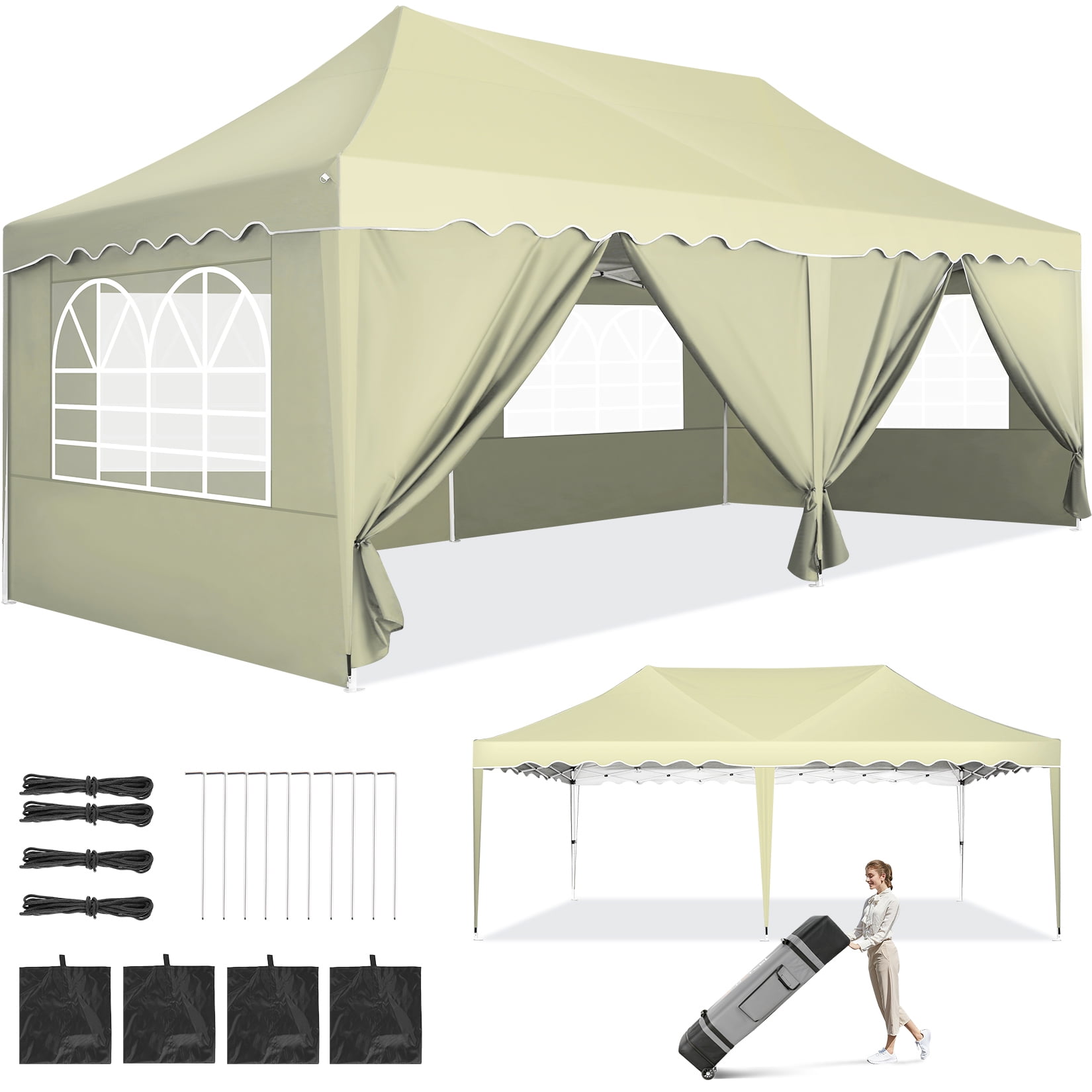 COBIZI 10x20 Party Tent Canopy Tent with 6 Sidewalls, UPF 50 ...