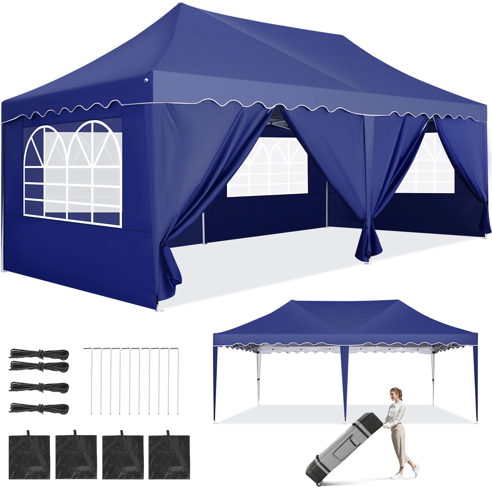 COBIZI 10x20 Party Tent Canopy Tent with 6 Sidewalls, UPF 50 ...