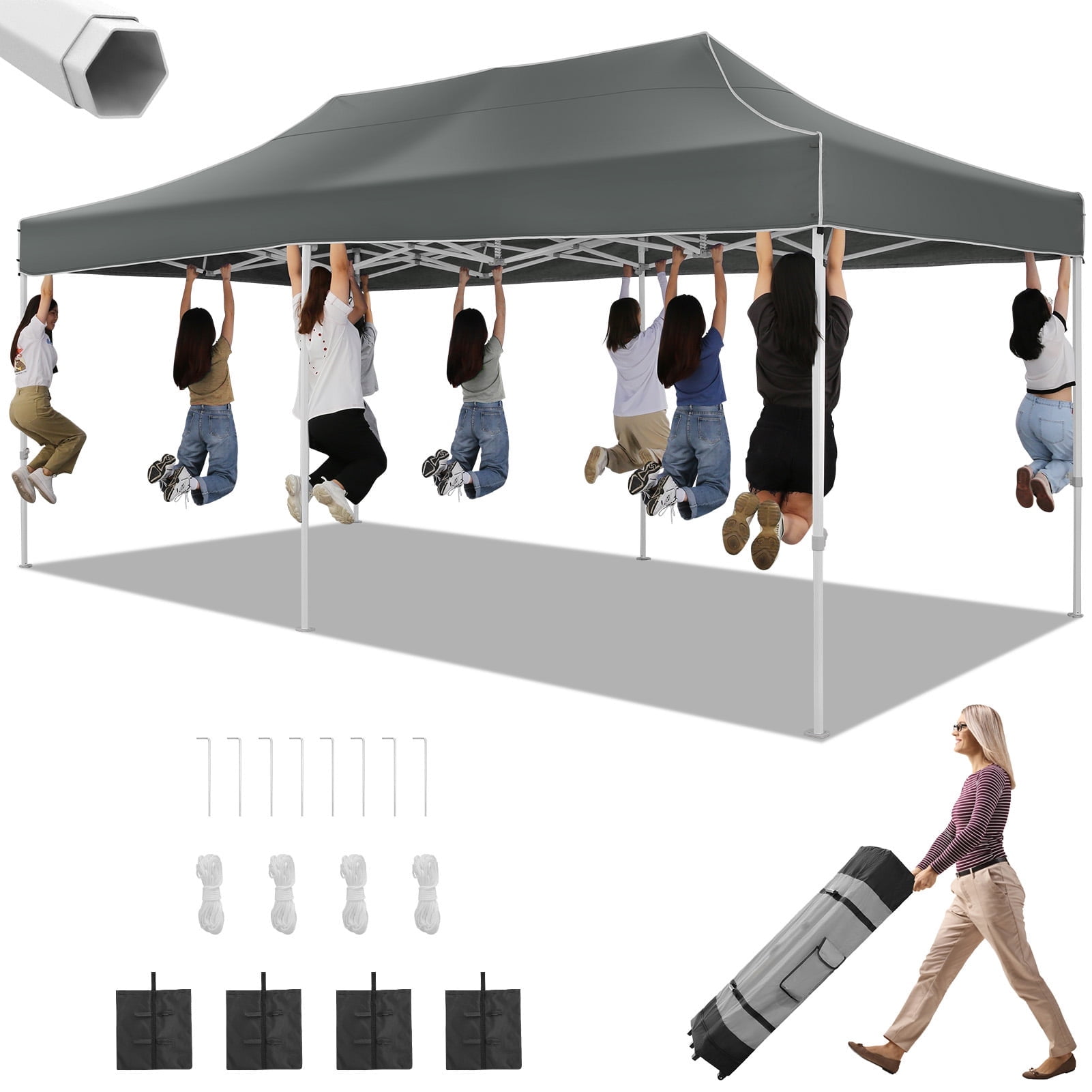 COBIZI 10x20 Pop up Canopy Tents for Parties, 10 x 20 Heavy Duty ...