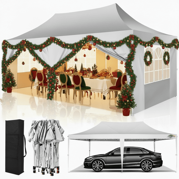 COBIZI 10x20 Pop Up Canopy Tent with 6 Removable Sidewalls, Instant ...