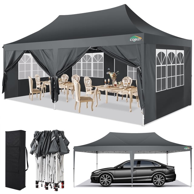 COBIZI 10x20 Pop-up Canopy Tent,Outdoor Events Canopy Tent with 6 ...