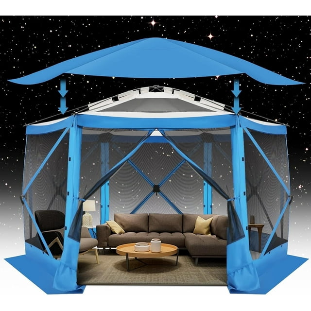 COBIZI 12x12 Pop-up Gazebo, Waterproof, Starry Sky Screen Canopy with ...