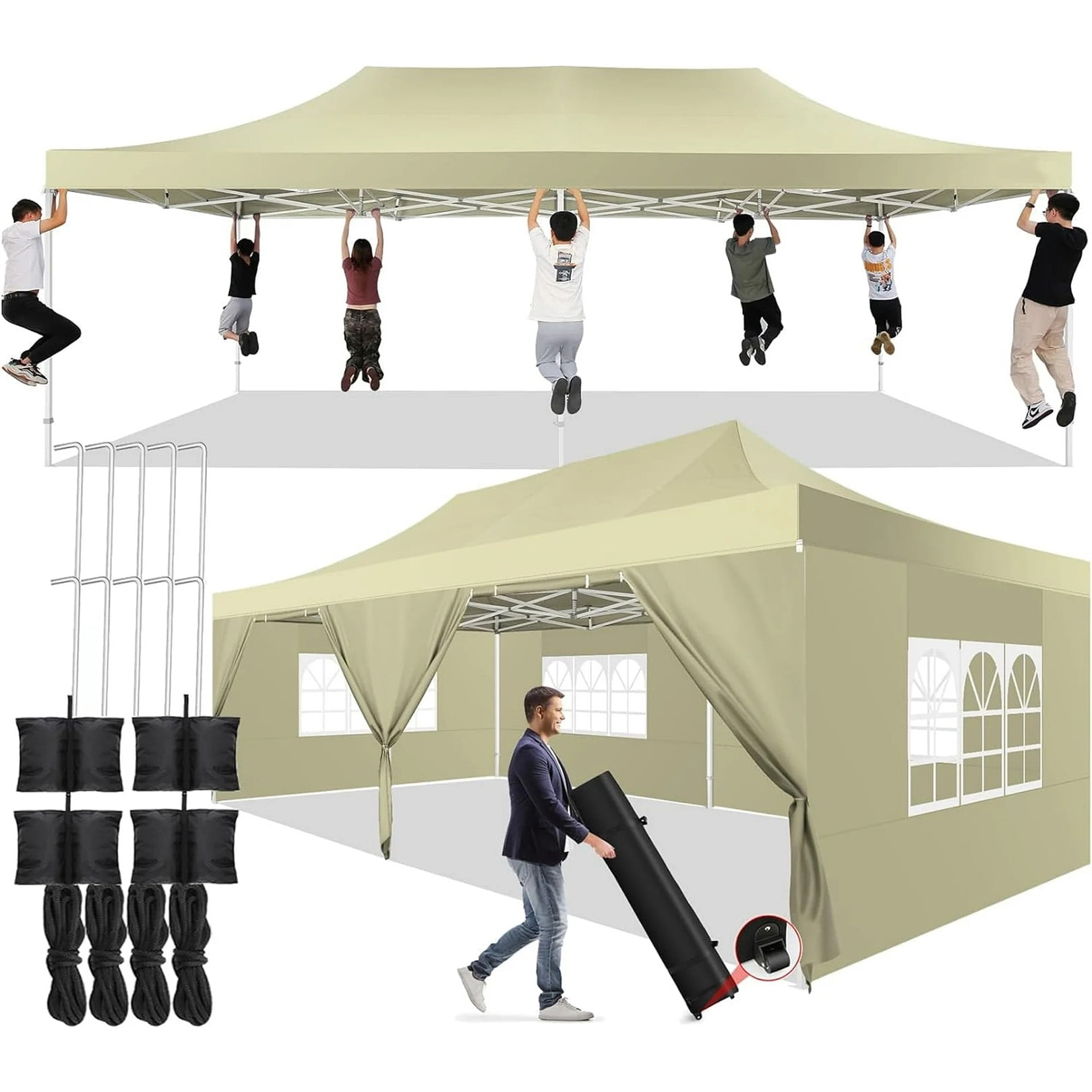 COBIZI 13x26 Extra Large Heavy duty Canopy Party Tent,Pop up Canopy ...