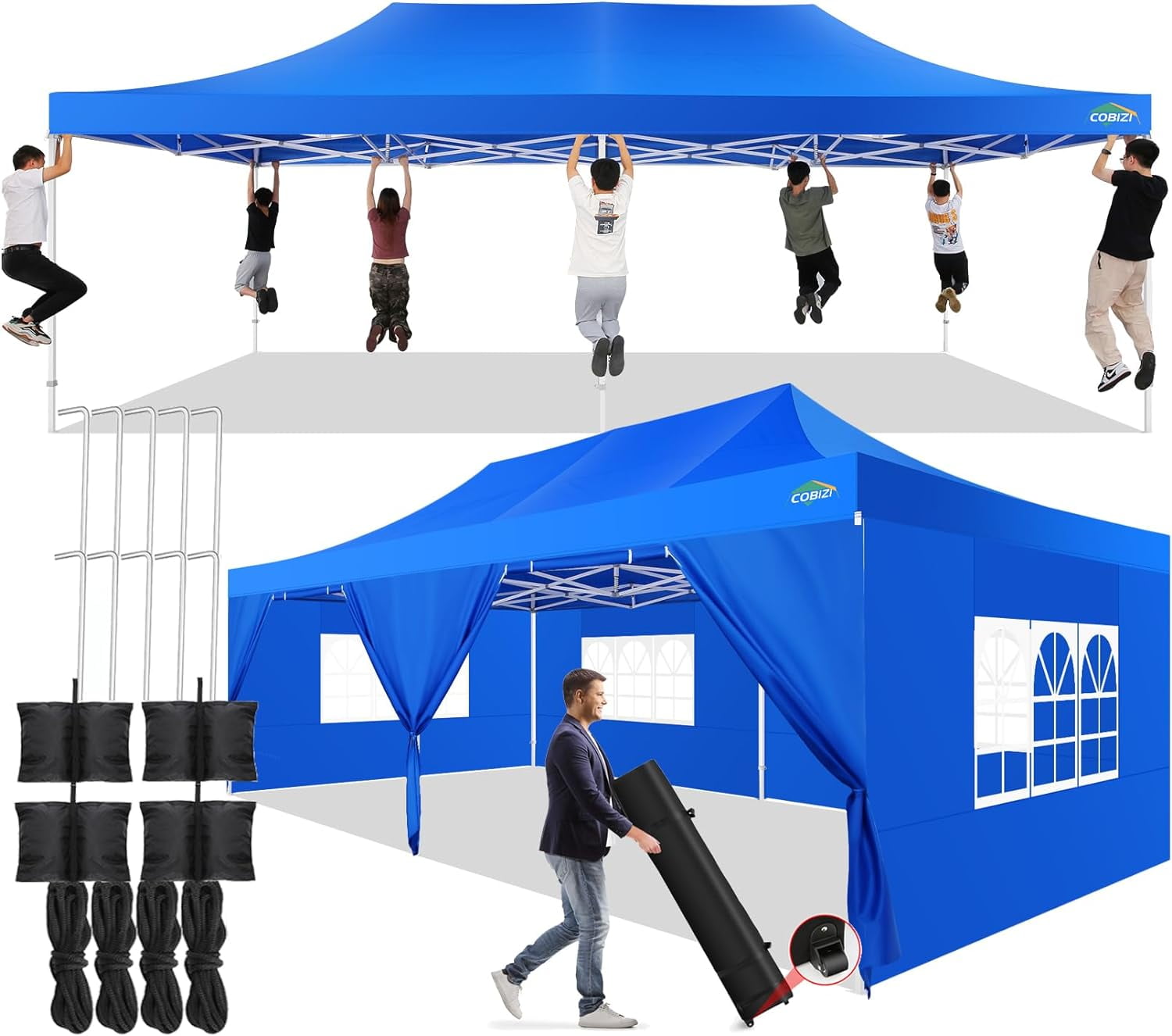 COBIZI 13x26 Extra Large Heavy duty Canopy Party Tent with Side Walls ...