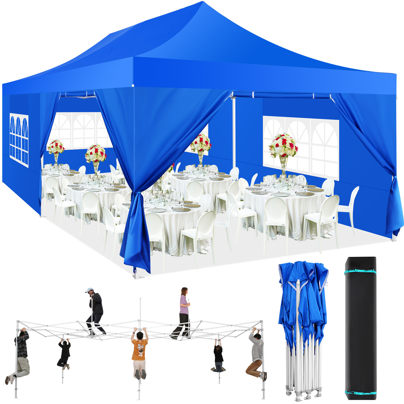 COBIZI 13x26 Extra Large Heavy duty Canopy Party Tent with Side Walls ...