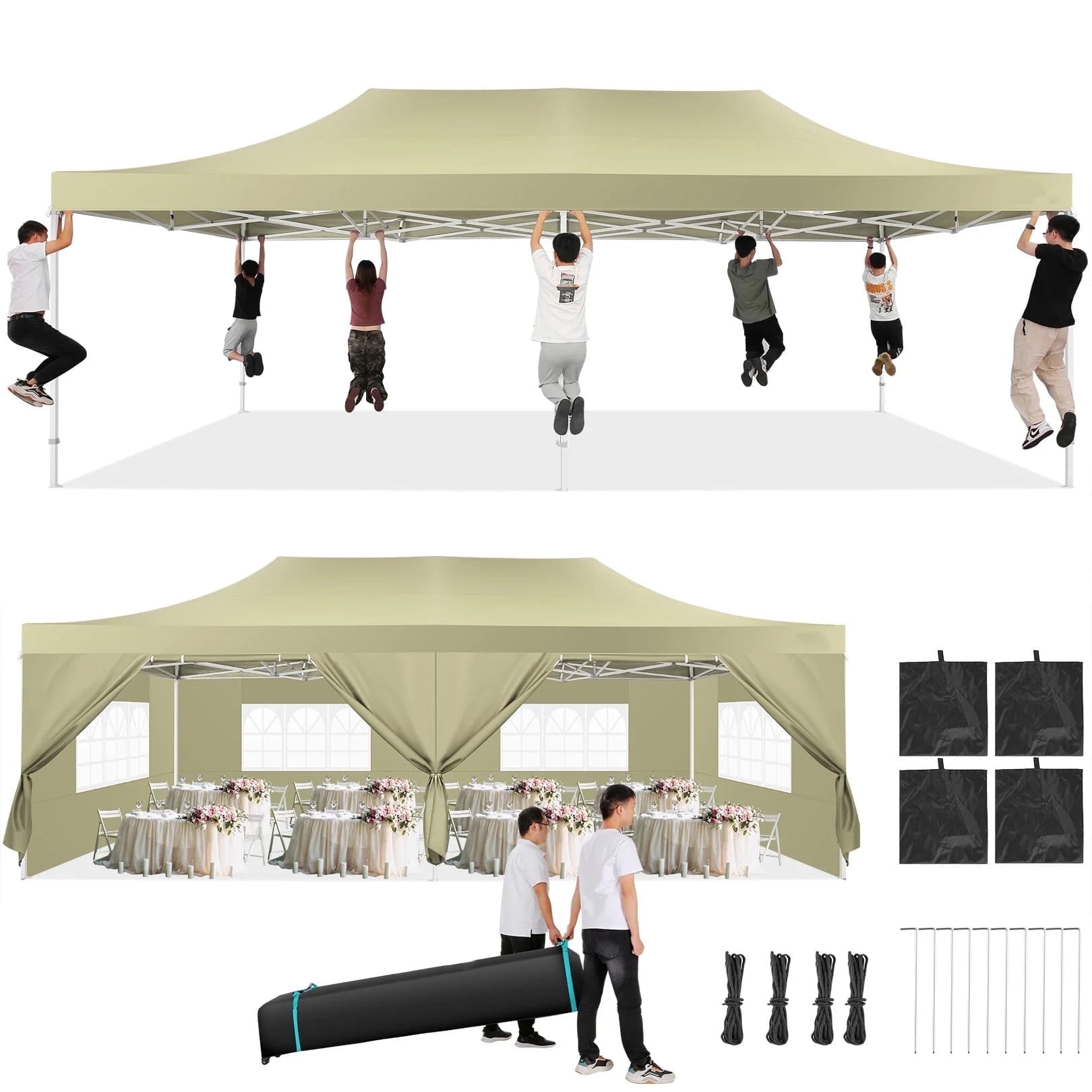 COBIZI 13x26 Heavy Duty Commercial Canopy Tent,Easy Pop Up Party Tent ...