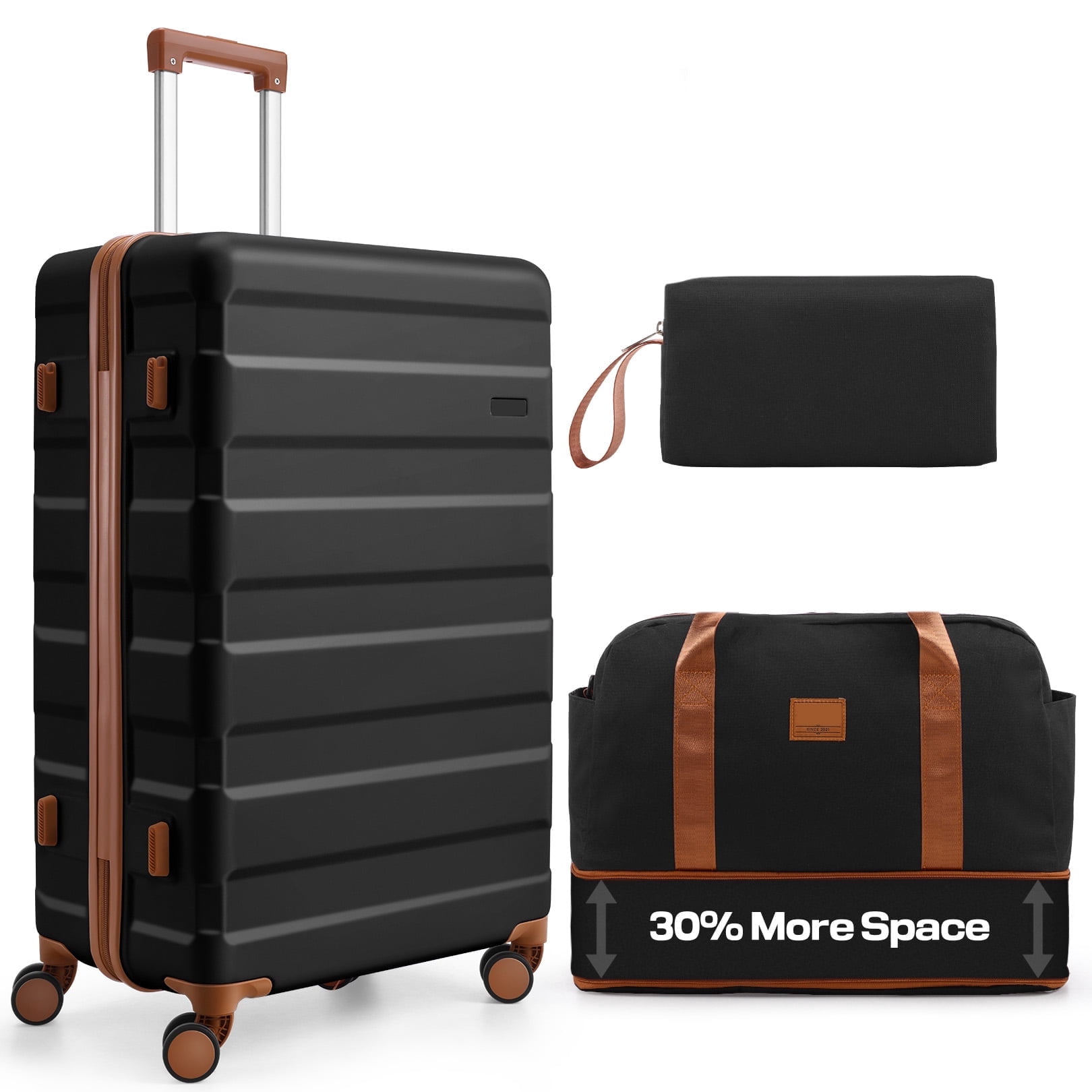 COBIZI 3 Piece Carry On Luggage Set, TSA Lock, Expandable Duffle Bag ...