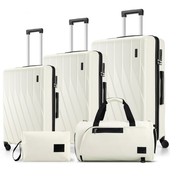 COBIZI 5-Piece Luggage Set-PC Hardshell with Backpack&Toiletry Bag ...