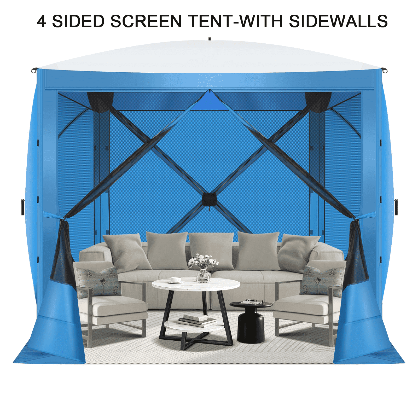 COBIZI 8x8 Pop up Gazebo Tent, Ez up Waterproof Screen Tent Screen ...