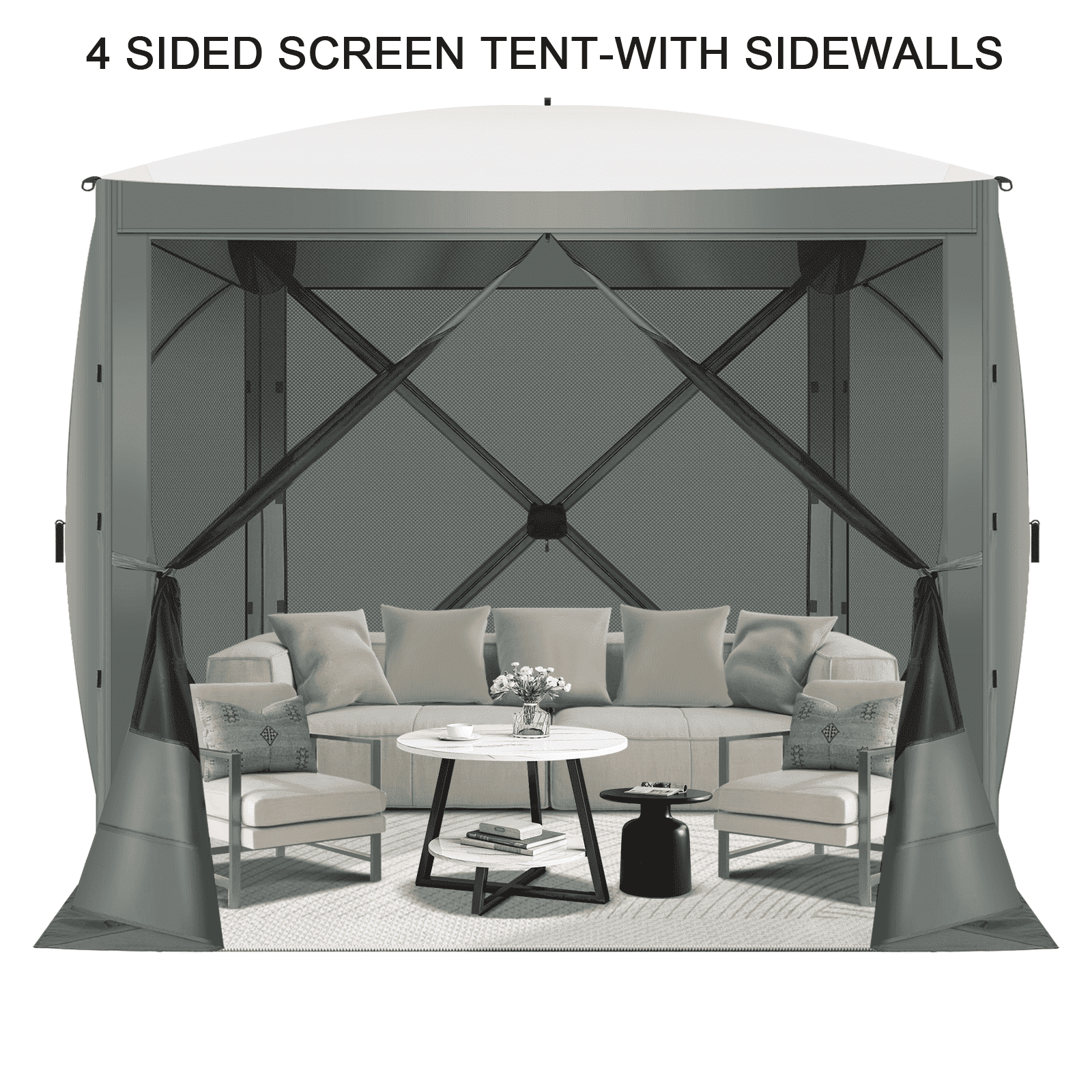 COBIZI 8x8 Pop up Gazebo Tent, Ez up Waterproof Screen Tent Screen ...